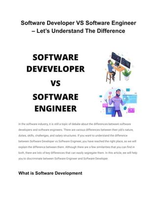 Software Developer Vs Software Engineer Pdf