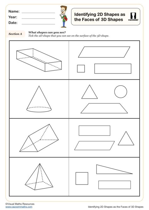 identifying 2d shapes as the faces of 3d shapes pdf key stage 1 maths