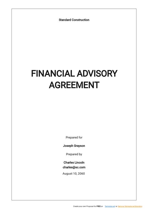 Financial Advisor Contract Template