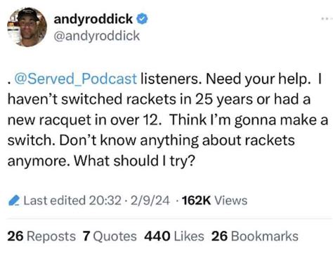 Andy Roddick Needs A New Racquet