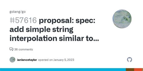 Proposal Spec Add Simple String Interpolation Similar To Swift Rgolang