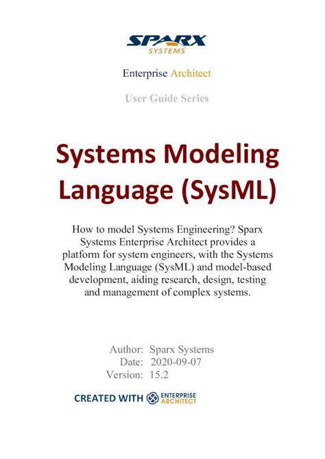 pdf systems modeling language sysml · user guide systems modeling