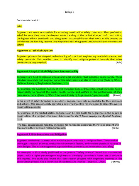 Debate Script Pdf Safety Risk