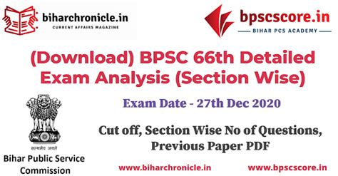 Th BPSC Prelim Exam Question Paper PDF And Topic Wise Analysis