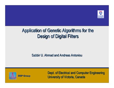 Pdf Designing Multiplierless Digital Filters Using Genetic Algorithms