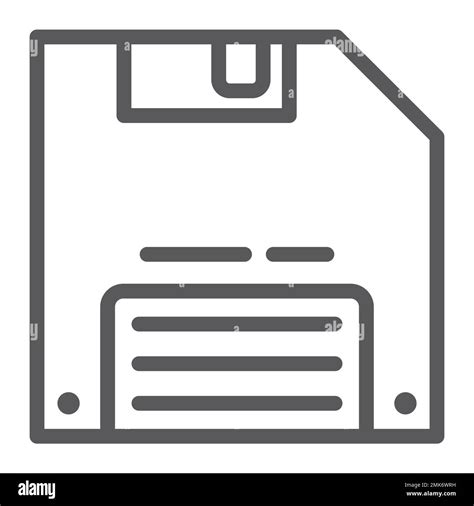 Save Game Line Icon Data And Disk Diskette Sign Vector Graphics A