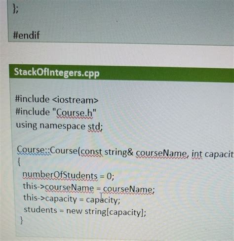 Solved Consider The Class Course Given In The Appendix Last