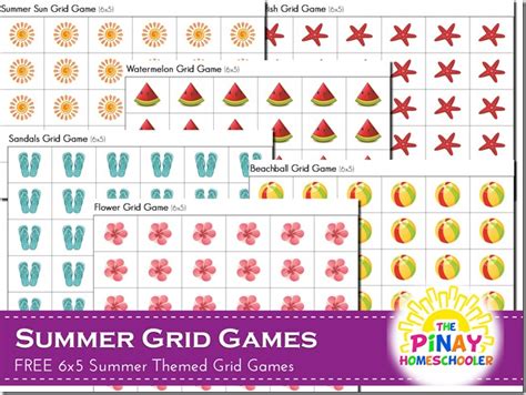 Summer Themed 6 X 5 Grid Games The Pinay Homeschooler