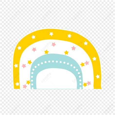 노란색 만화 일러스트 무지개 귀여운 그래픽 하늘 무늬 조직 Png 일러스트 무료 다운로드 Lovepik
