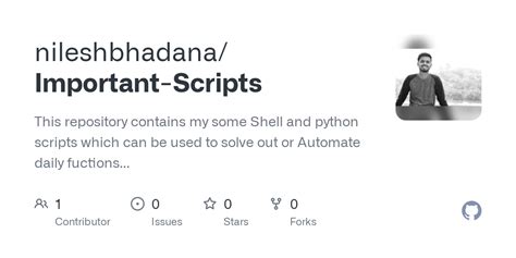 Github Nileshbhadanaimportant Scripts This Repository Contains My Some Shell And Python