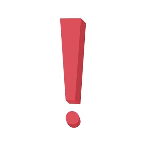 Red Exclamation Mark In Flat Vector Style Hand Drawn Vector