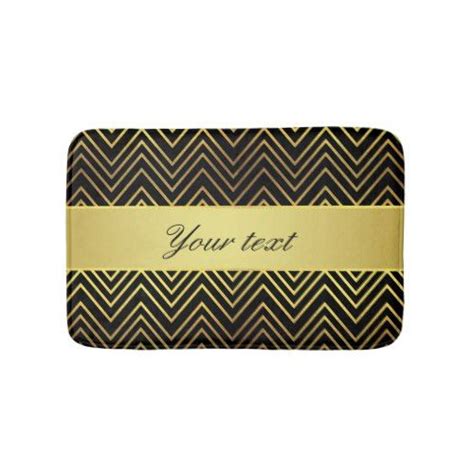 Classy Faux Gold Foil Chevrons Bathroom Mat Zazzle