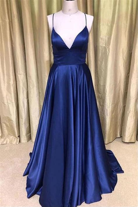 Stunning Royal Blue Satin Evening Gown Dress On Luulla