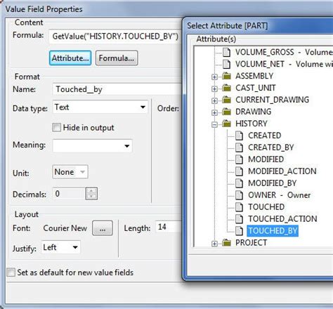 Modified And Touched Attributes In The Model History Tekla User