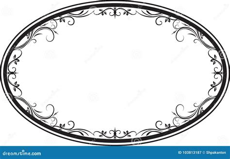 Decorative Oval Floral Frame With Leaves For Your Design Stock Illustration Illustration Of