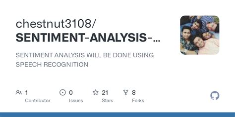 GitHub Chestnut SENTIMENT ANALYSIS ON AUDIO SENTIMENT ANALYSIS WILL BE DONE USING SPEECH