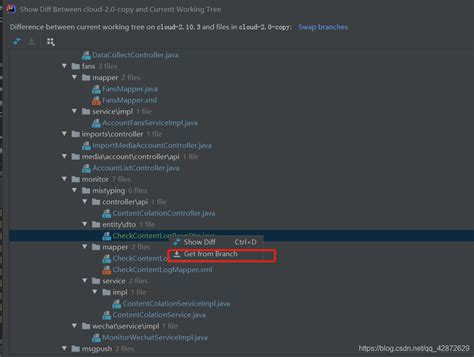 Idea Git合并某个分支下的指定文件show Diff With Working Tree Csdn博客 Idea Git合并某个分支下的指定文件show Diff With Working Tree Csdn博客