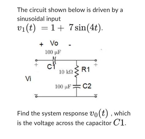 Solved The Circuit Shown Below Is Driven By A Sinusoidal Chegg Com
