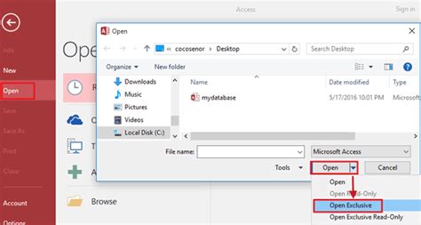 remove ms access database protected password 97 2016