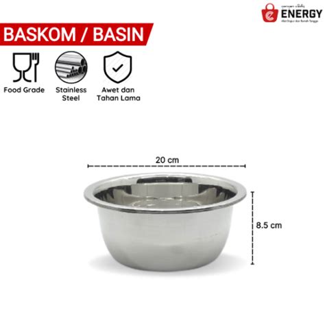 Baskom Basin Stainless 20 Cm Energy Bali