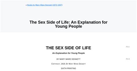 The Sex Side Of Life An Explanation For Young People The Sex Side Of Life An Explanation For Young People