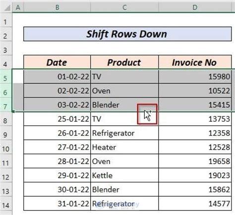 How To Shift Rows Down In Excel 3 Simple Easy Ways ExcelDemy