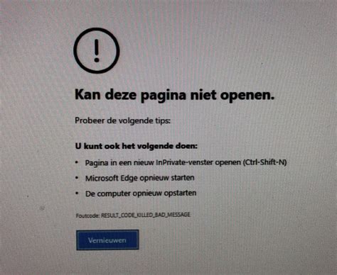 Result Code Killed Bad Message Info Op Windowshelpnl