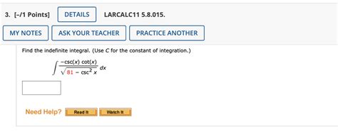 Solved Find The Indefinite Integral Use C For The Constant Chegg