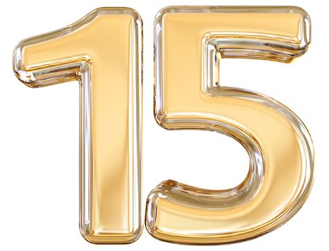 Oro 3d Número 15 36308995 Png