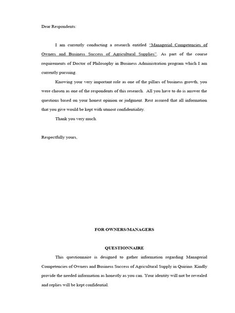 Managerial Questionnaire Pdf Disciplines Decision Making