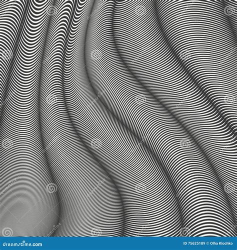 Mobious Wave Stripe Geometric Line Abstract Seamless Pattern Black And White Wavy Stripes