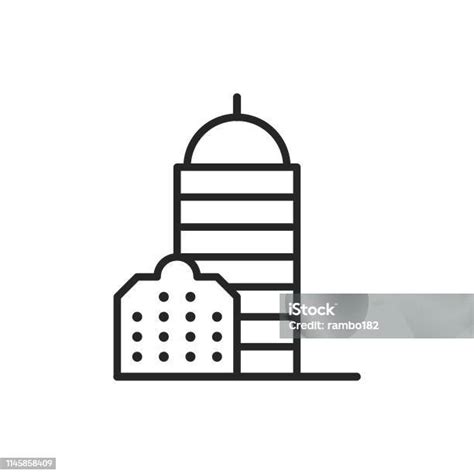 사무실 건물 라인 아이콘입니다 편집 가능한 스트로크 완벽 한 픽셀 모바일 및 웹에 적합 합니다 개념에 대한 스톡 벡터 아트 및 기타 이미지 Istock