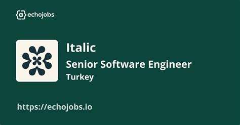 Italic Is Hiring Senior Software Engineer Turkey Graphql Sql Nextjs Nodejs Go Javascript