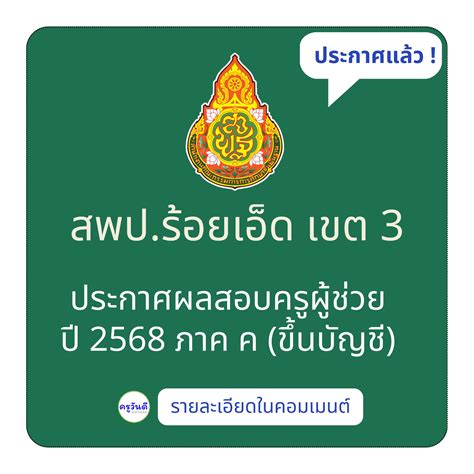 ครูวันดี สพป สกลนคร เขต 3 ประกาศผลการสอบแข่งขันฯ Facebook