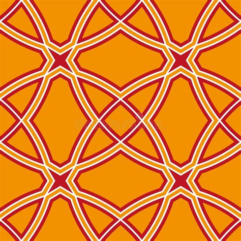 Interlocking Circles And Stars Geometric Seamless Pattern Vector Illustration Stock Vector