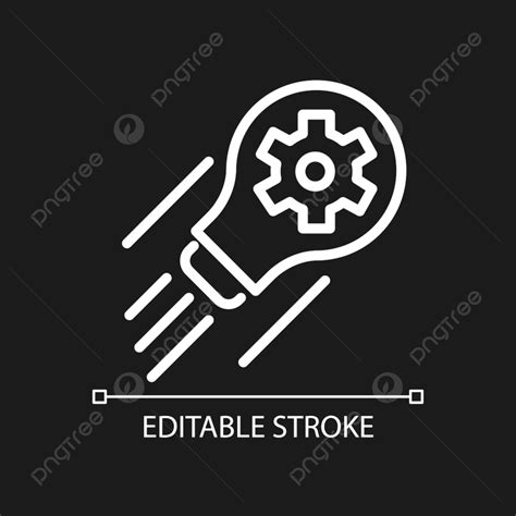 Development Pixel Perfect White Linear Icon For Dark Theme Development Thin Flat Png And