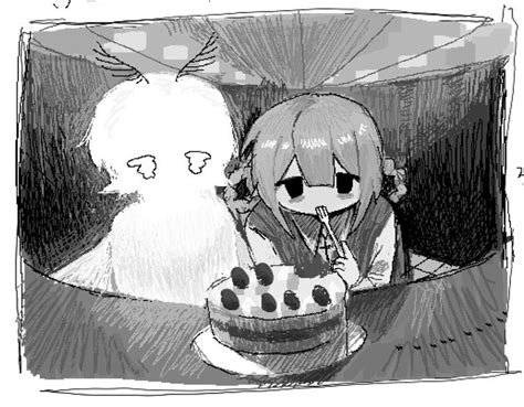 Znz1 O09z Original Commentary Request 1girl 1other Bags Under Eyes Cake Eating Food