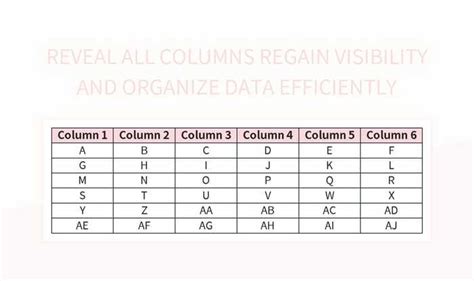 Optimize Visibility And Data Organization By Revealing All Columns Excel Template Free