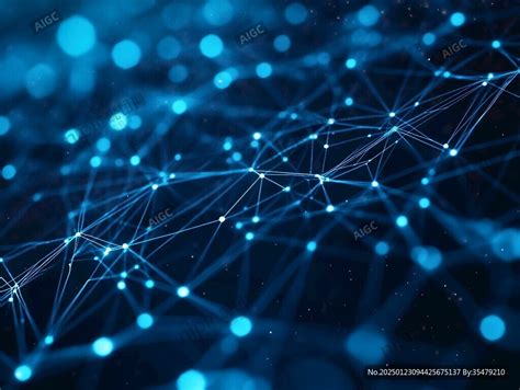 Ai创作图蓝色科技网络 深度网络 网点创意特效背景 科技网络背景 网终科技背景 蓝色科技信息网络光线 科技线条网络科技 蓝色网络 信息网络背景