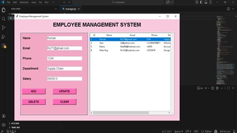 Employee Management System In Python Tkinter And Mysql Python Tkinter