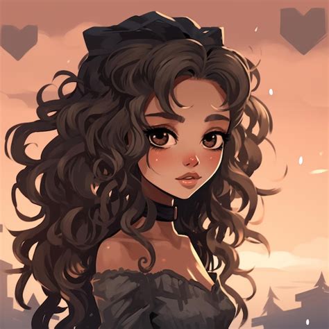 An Anime Girl With Long Curly Hair Premium Ai Generated Image
