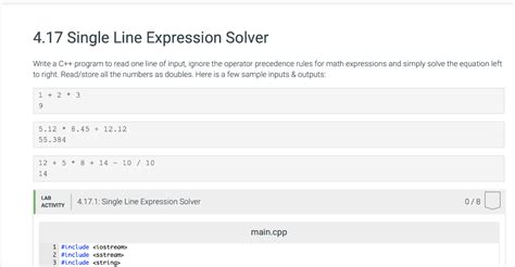 Solved Single Line Expression Solver Write A C Chegg