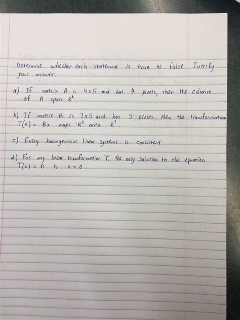 Solved Determine Whether Each Statement Is True Or False