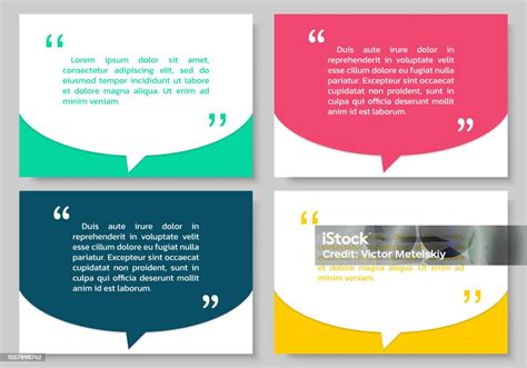 말풍선이 있는 인용 프레임 공백 세트 인용 텍스트 상자 디자인 템플릿입니다 검토 피드백 댓글 현대적인 모양 컬렉션 텍스트 상자