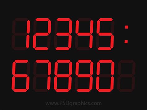 7 Segment Display Fonts Typeface Loudfasr