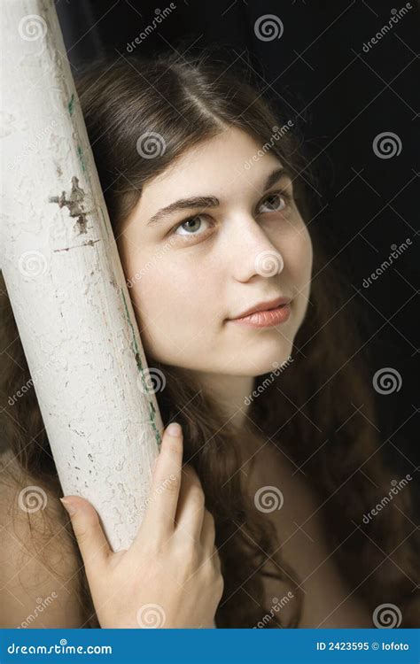Nude Woman Leaning Stock Image Image Of Pretty Nude 2423595