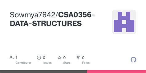GitHub Sowmya7842 CSA0356 DATA STRUCTURES