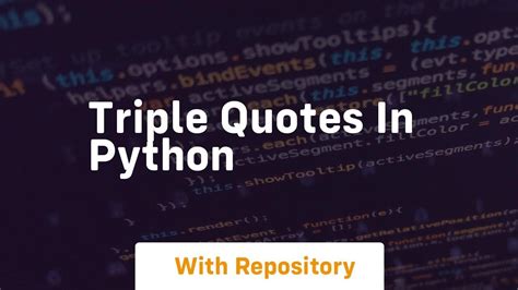 Triple Quotes In Python Youtube
