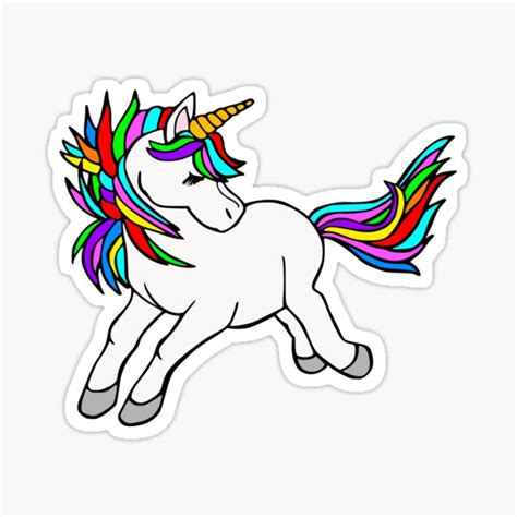 Colorful Rainbow Unicorn Pride Sticker Sticker For Sale By Rags To Riches Redbubble