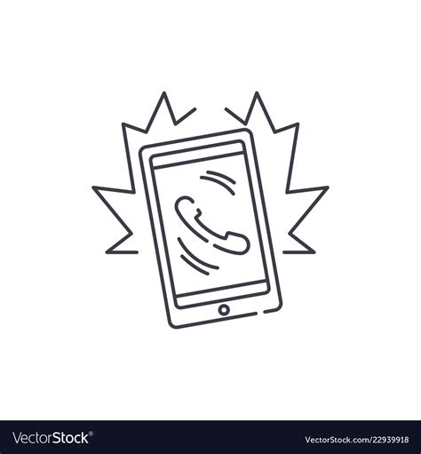 Phone Call Line Icon Concept Royalty Free Vector Image